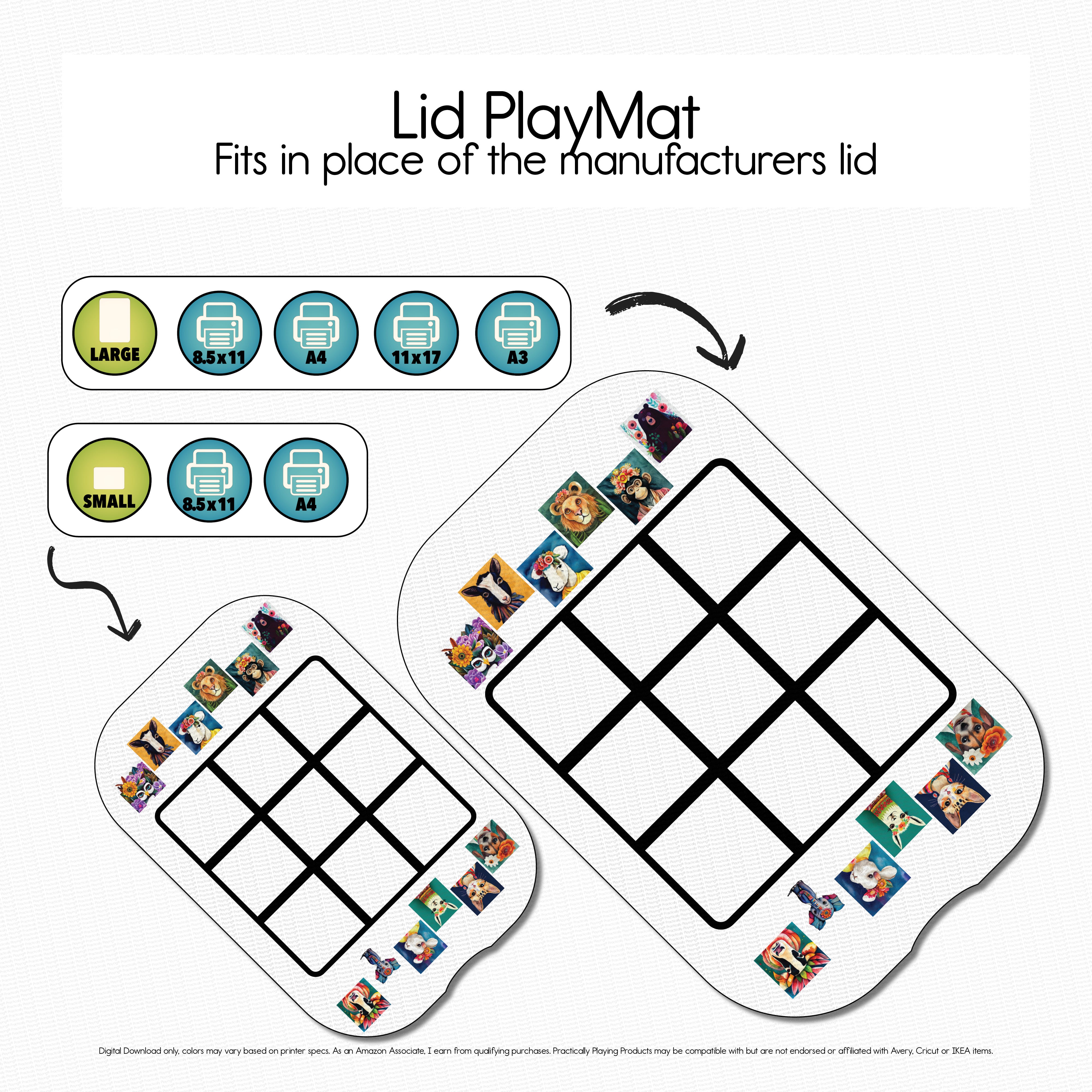Animal Self Portraits - Tic Tac Toe PlayMat – Practically Playing