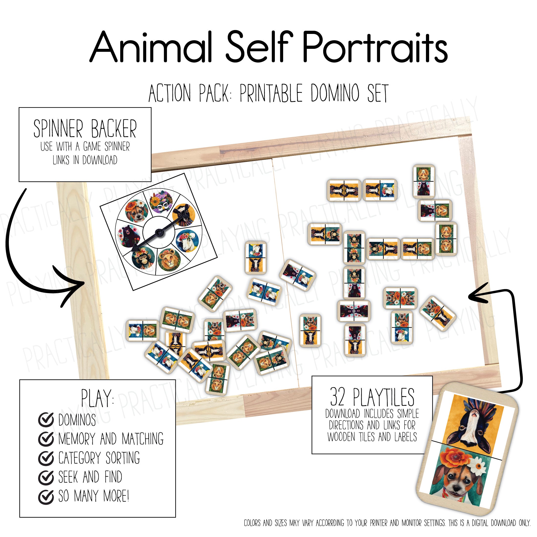 Animal Self Portraits - Dominos Game Pack – Practically Playing