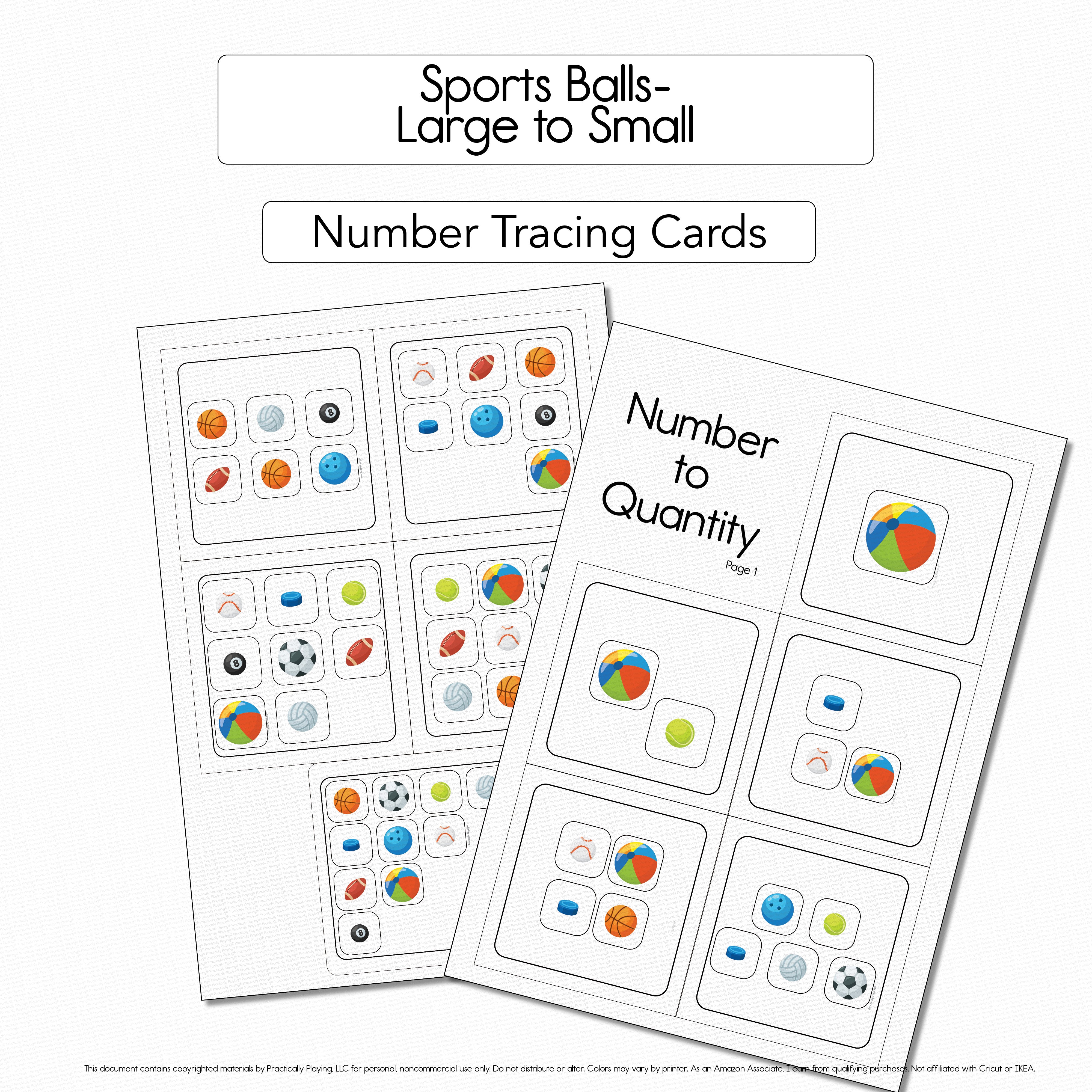 Sports Balls - Number Tracing Cards – Practically Playing