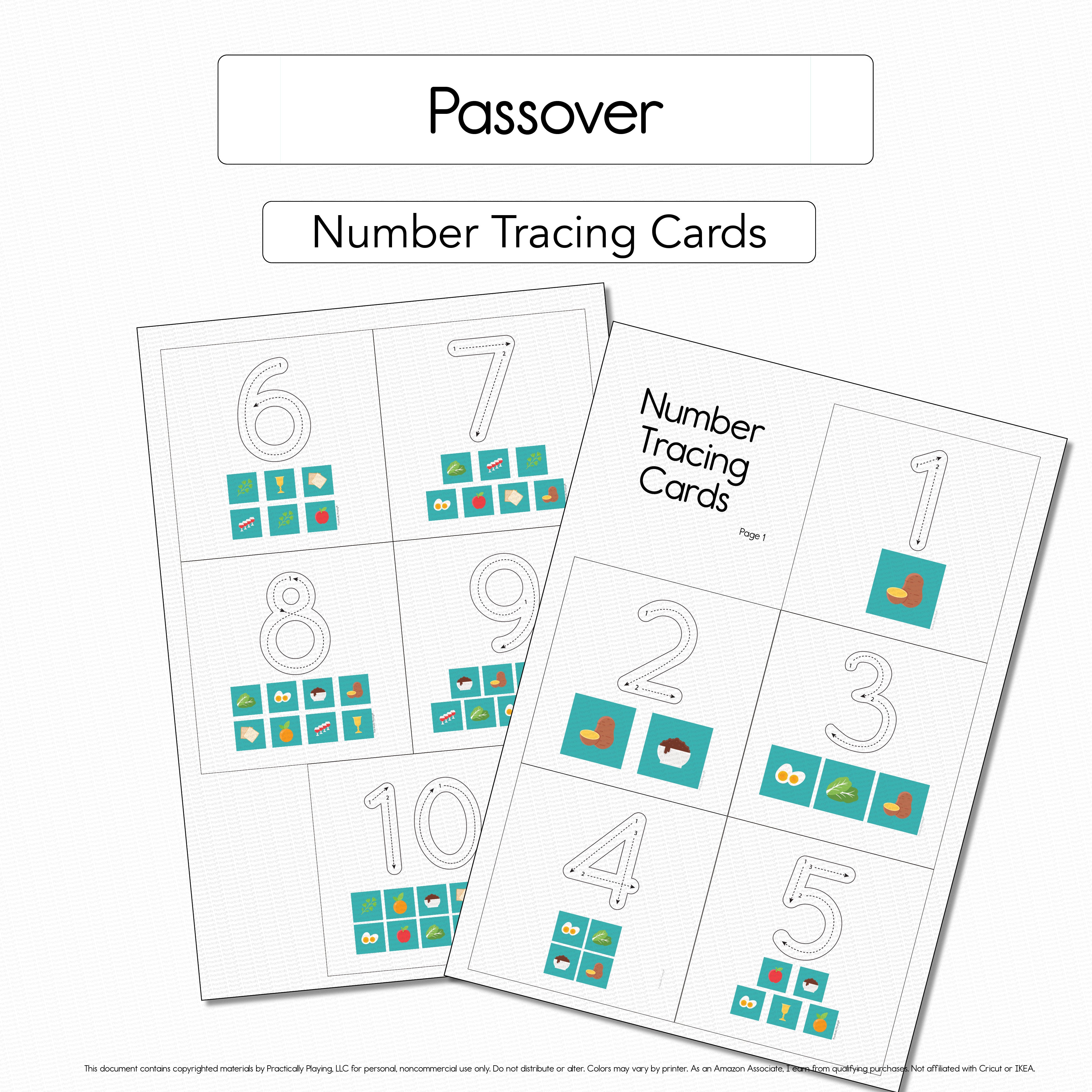 Passover - Number Tracing Cards – Practically Playing