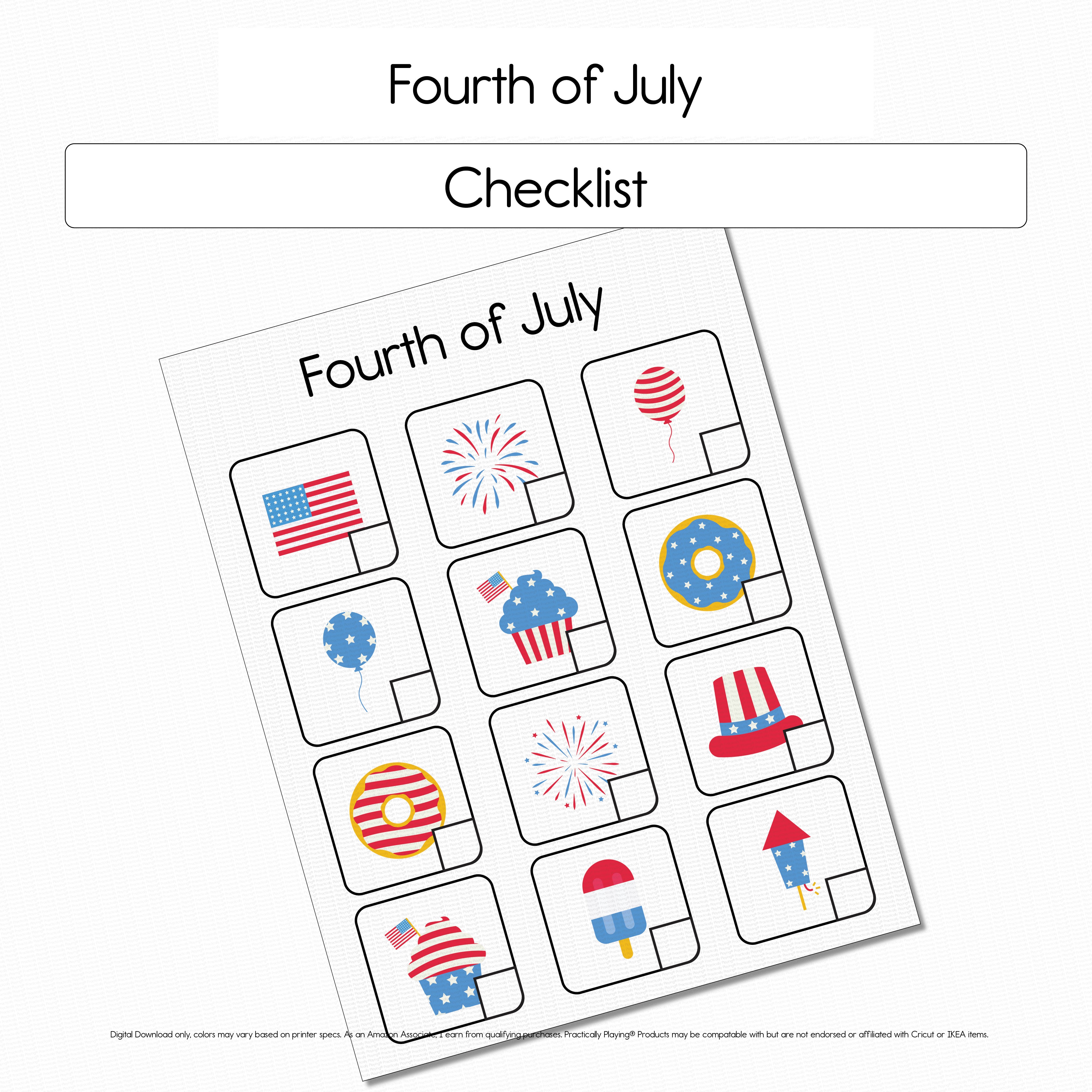 Fourth of July - Checklist – Practically Playing