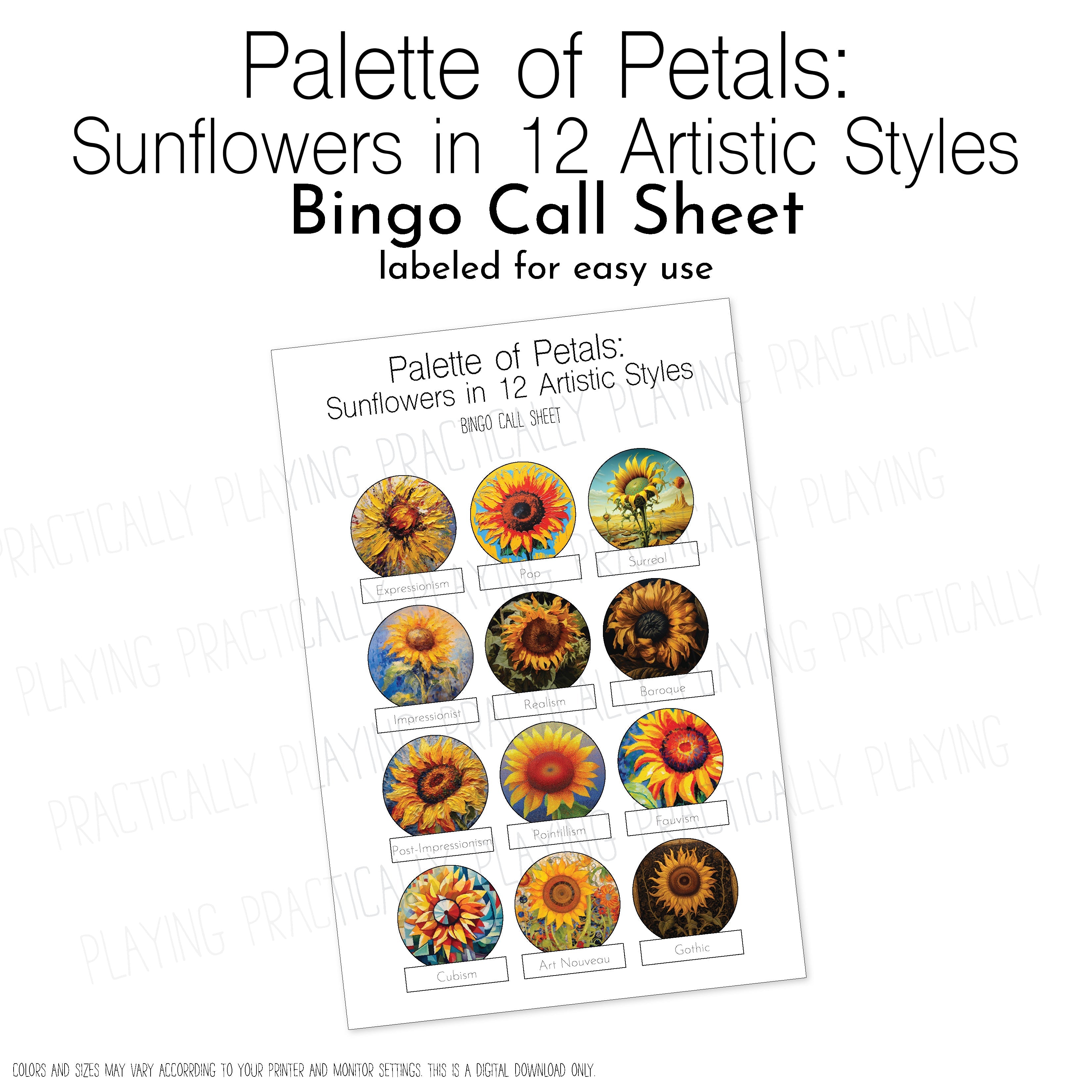 Palette of Petals Game Essentials Pack: Printable Insert, Game and Loo – Practically Playing