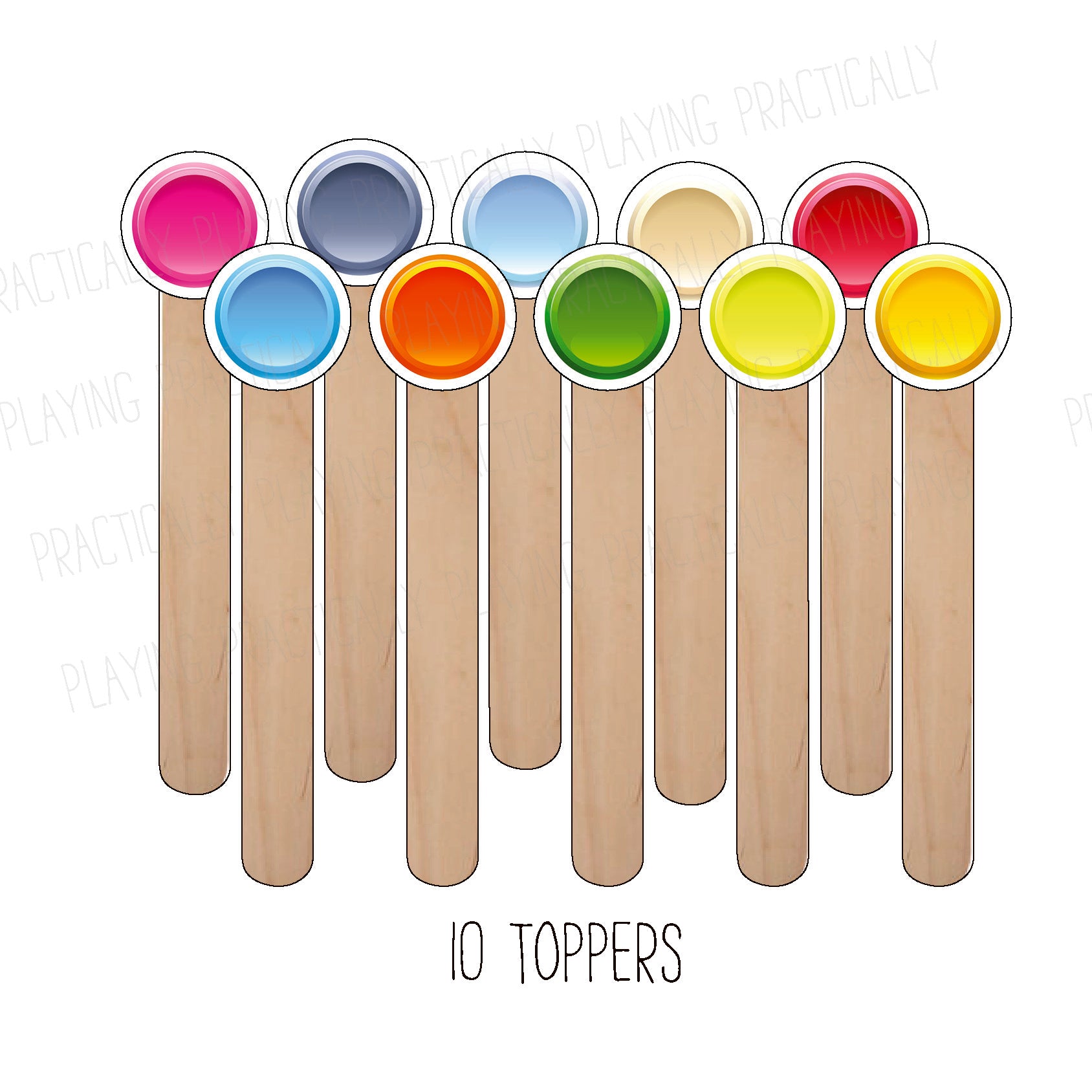 Colorful Craft Stick Covers and Toppers 1 – Practically Playing