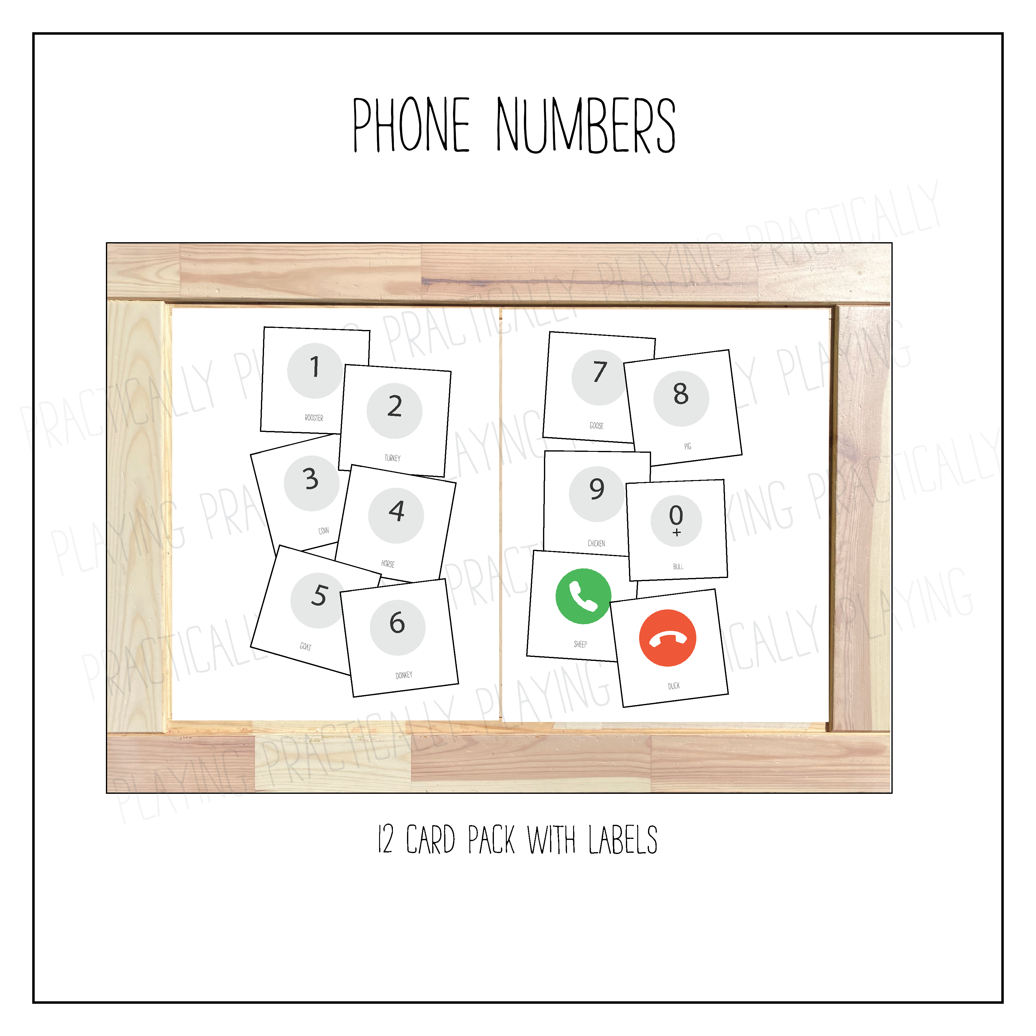 Phone Numbers Labeled Cards – Practically Playing