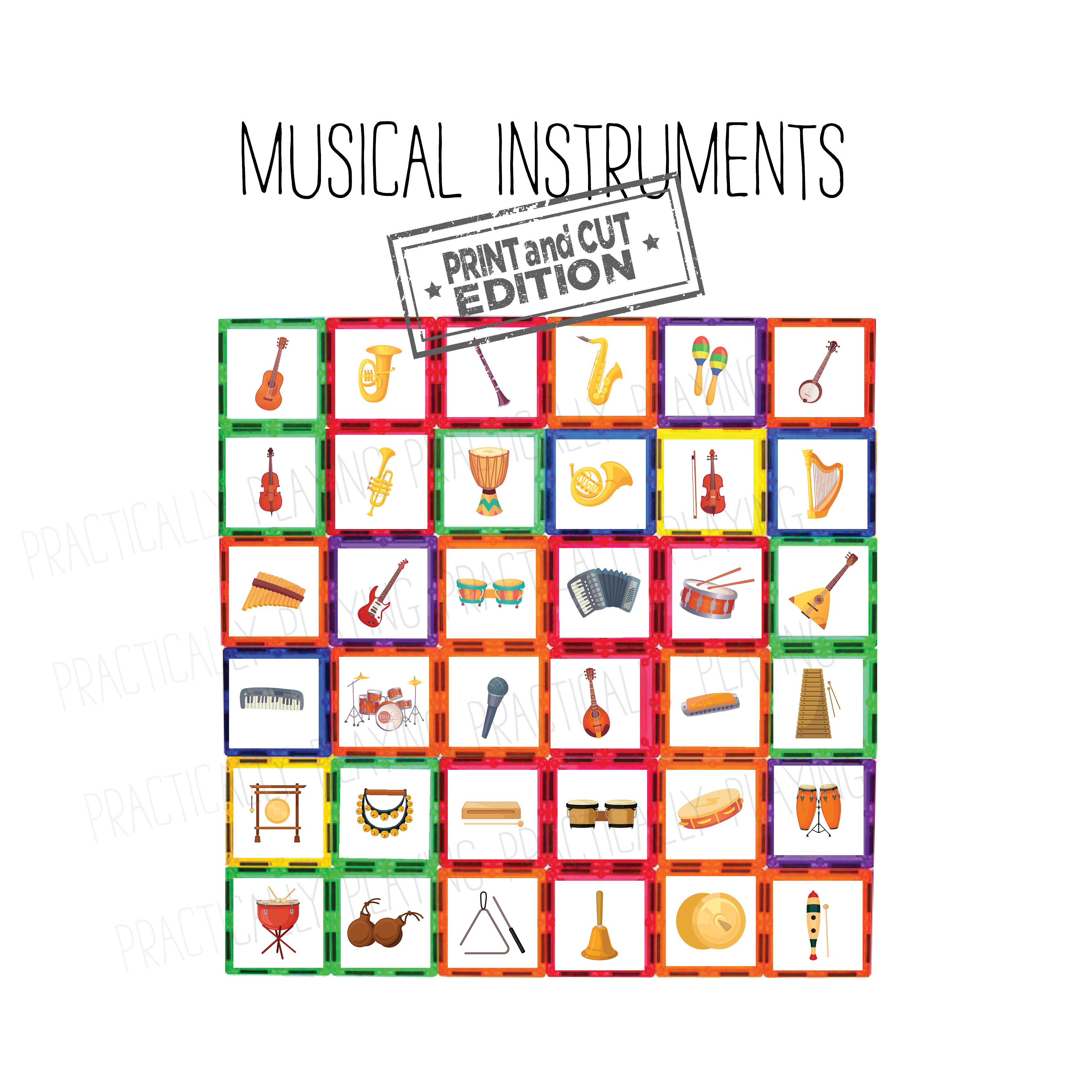 Musical Instruments Constructable- Cricut Print and Cut Compatible ...