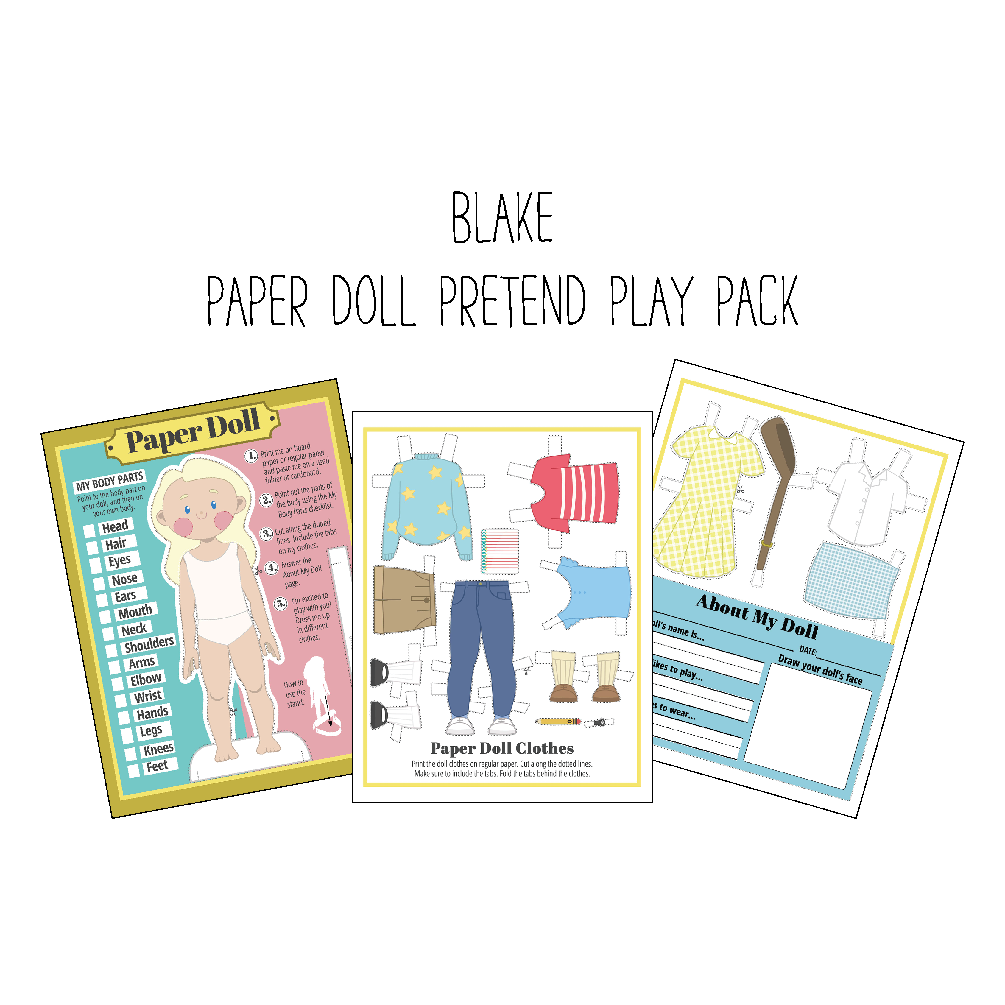 Paper Doll Dramatic Play Pack – Practically Playing