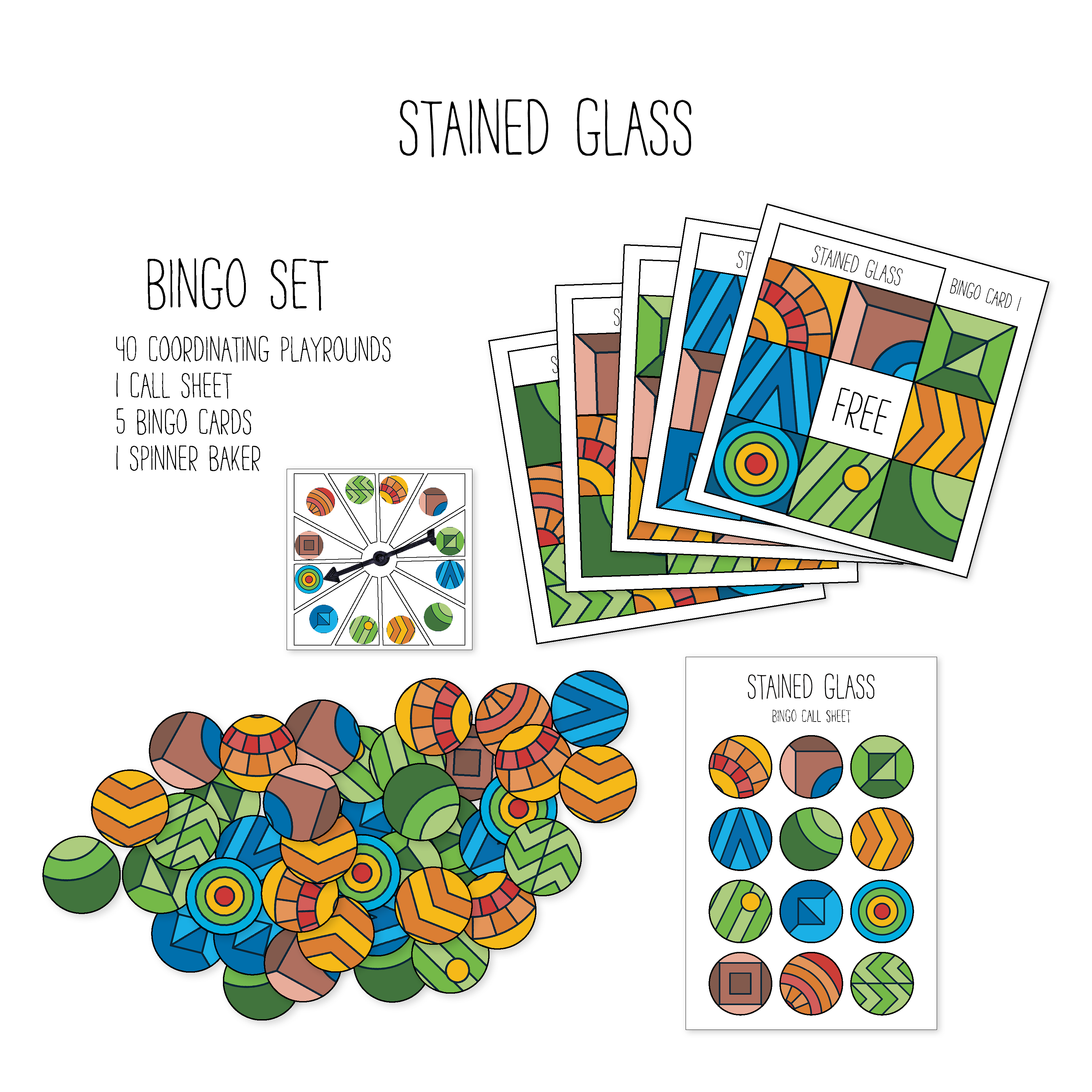 Stained Glass Bingo Game Pack – Practically Playing