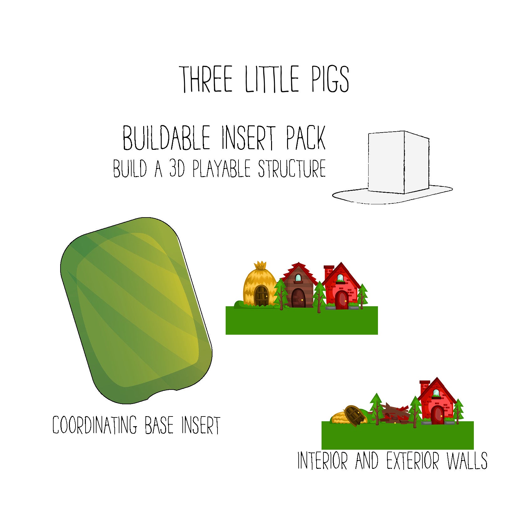 Three Little Pigs Buildable Insert Pack – Practically Playing