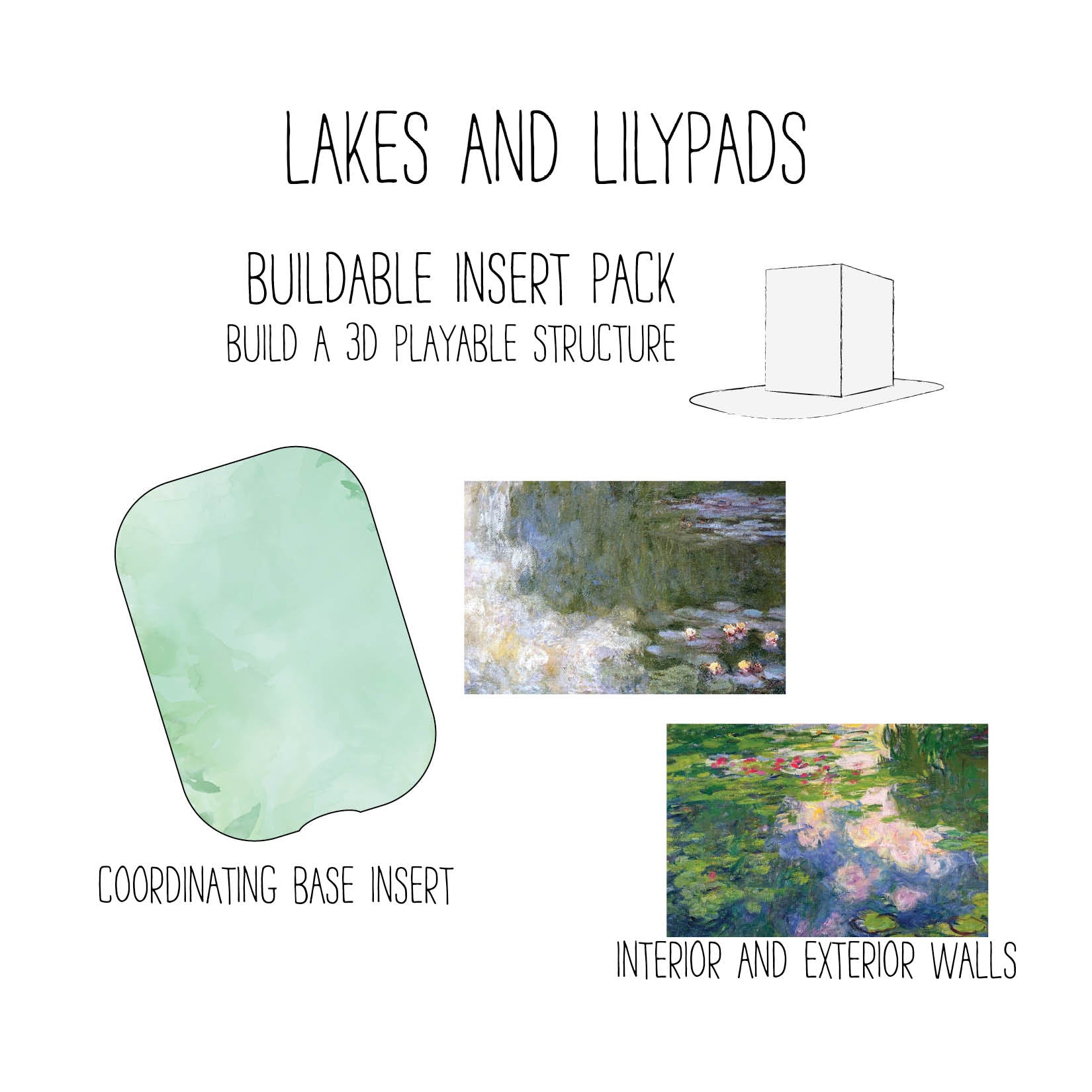 Lakes and Lily Pads- Claude Monet Buildable Insert Pack – Practically Playing