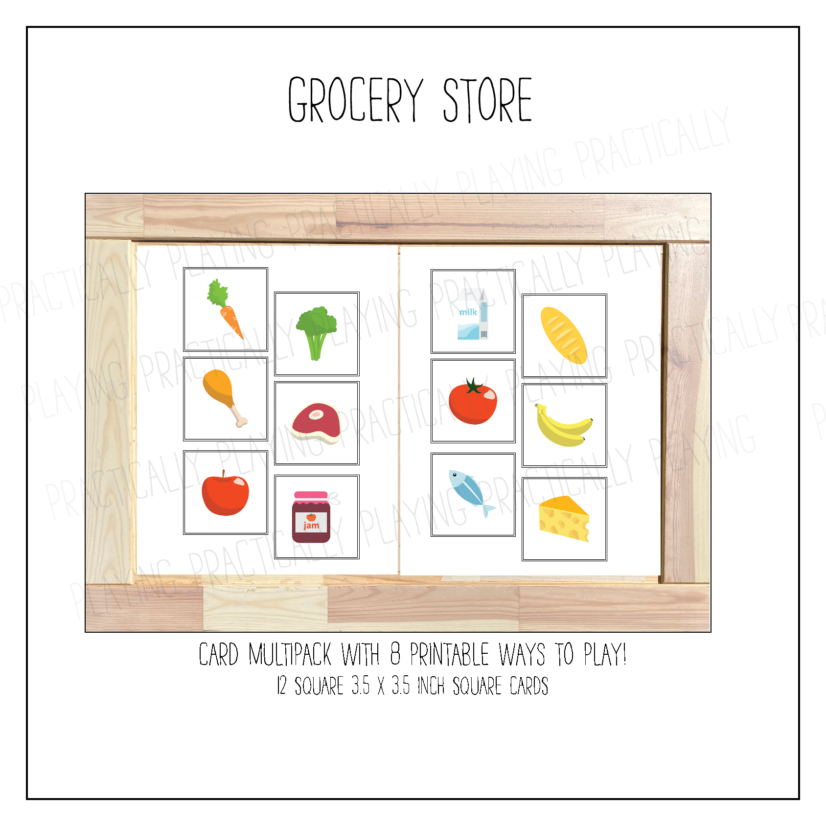 Grocery Store Card Pack & Print and Fold Box – Practically Playing