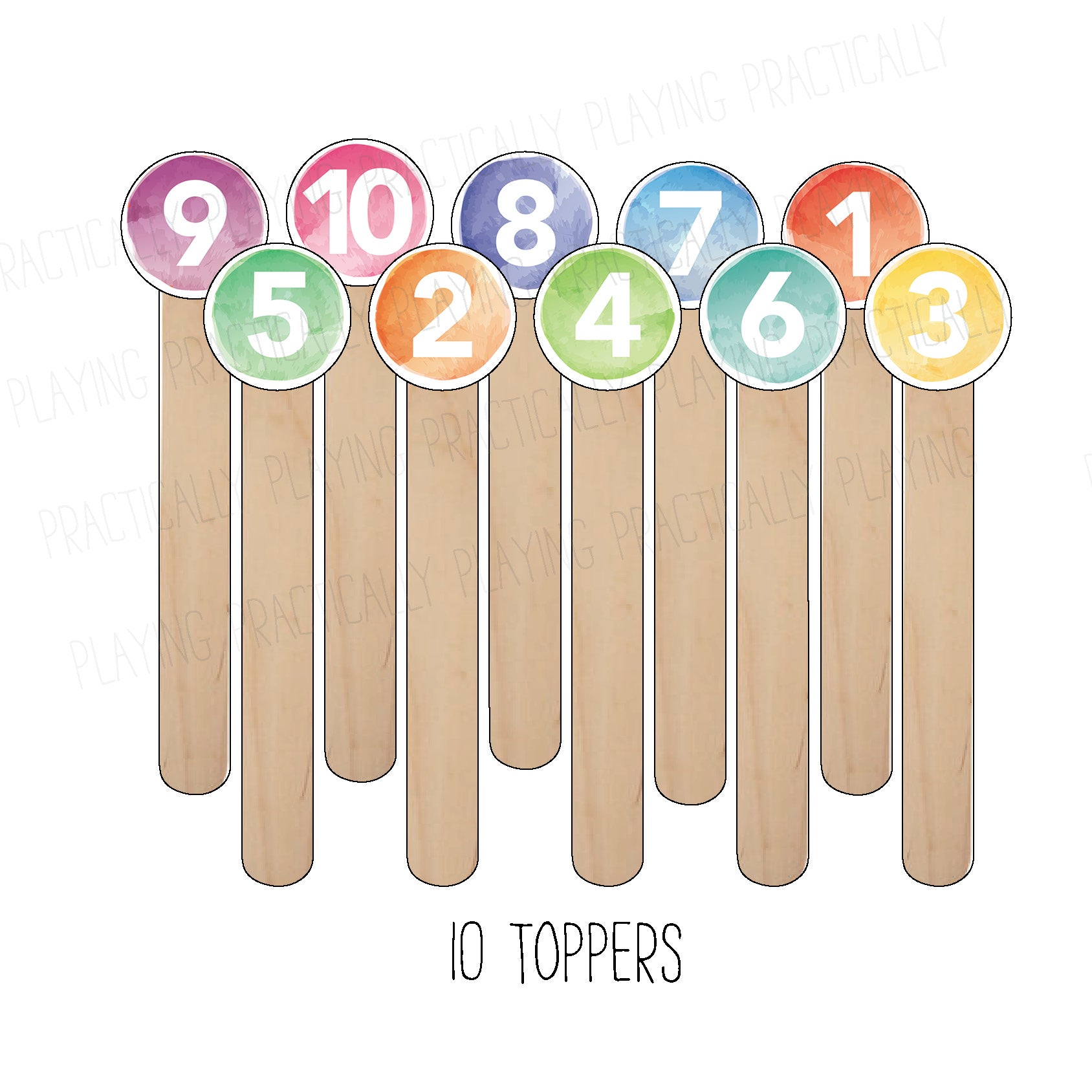 Learning Numbers Craft Stick Covers and Toppers 1 – Practically Playing