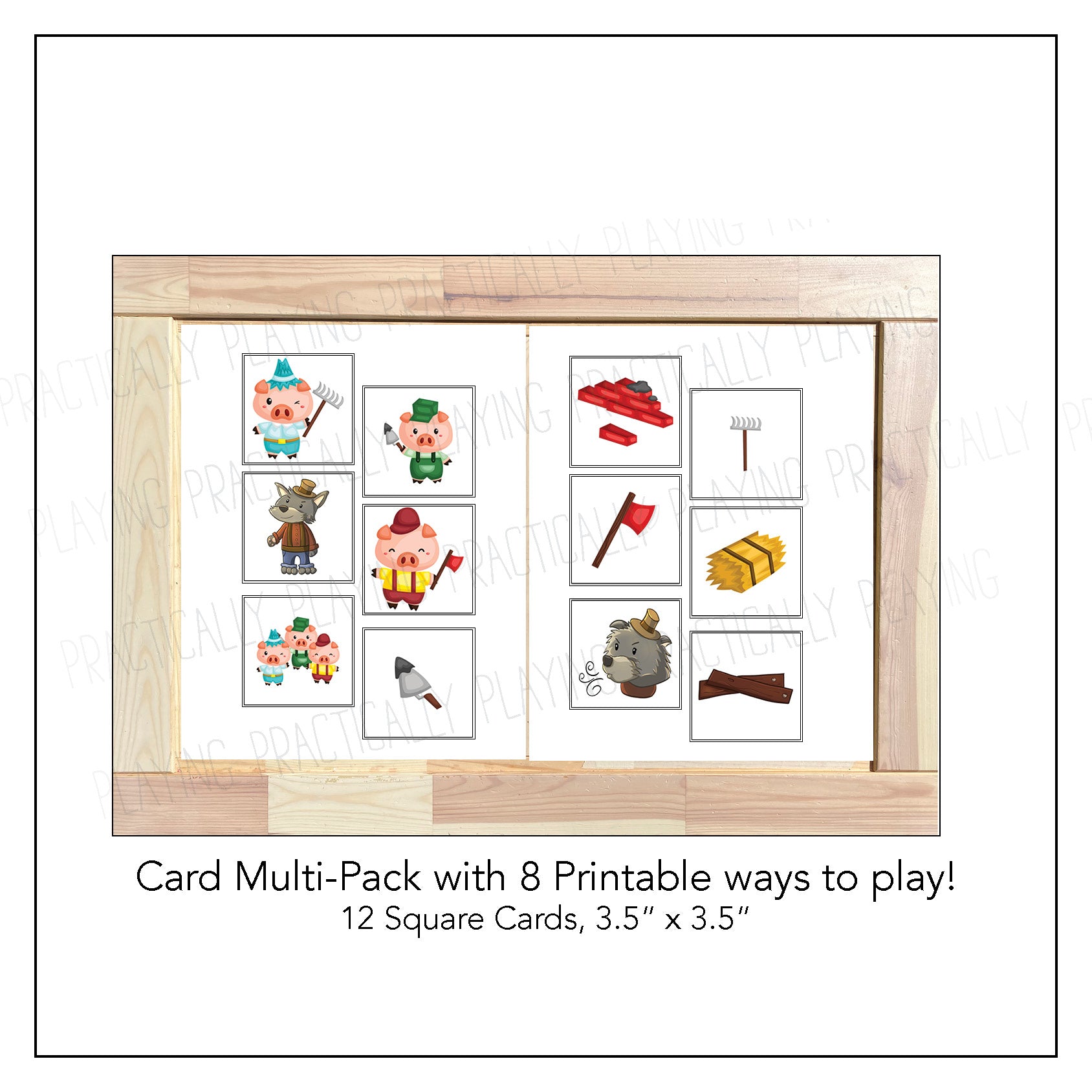 Three Little Pigs Card Pack & Print and Fold Box – Practically Playing