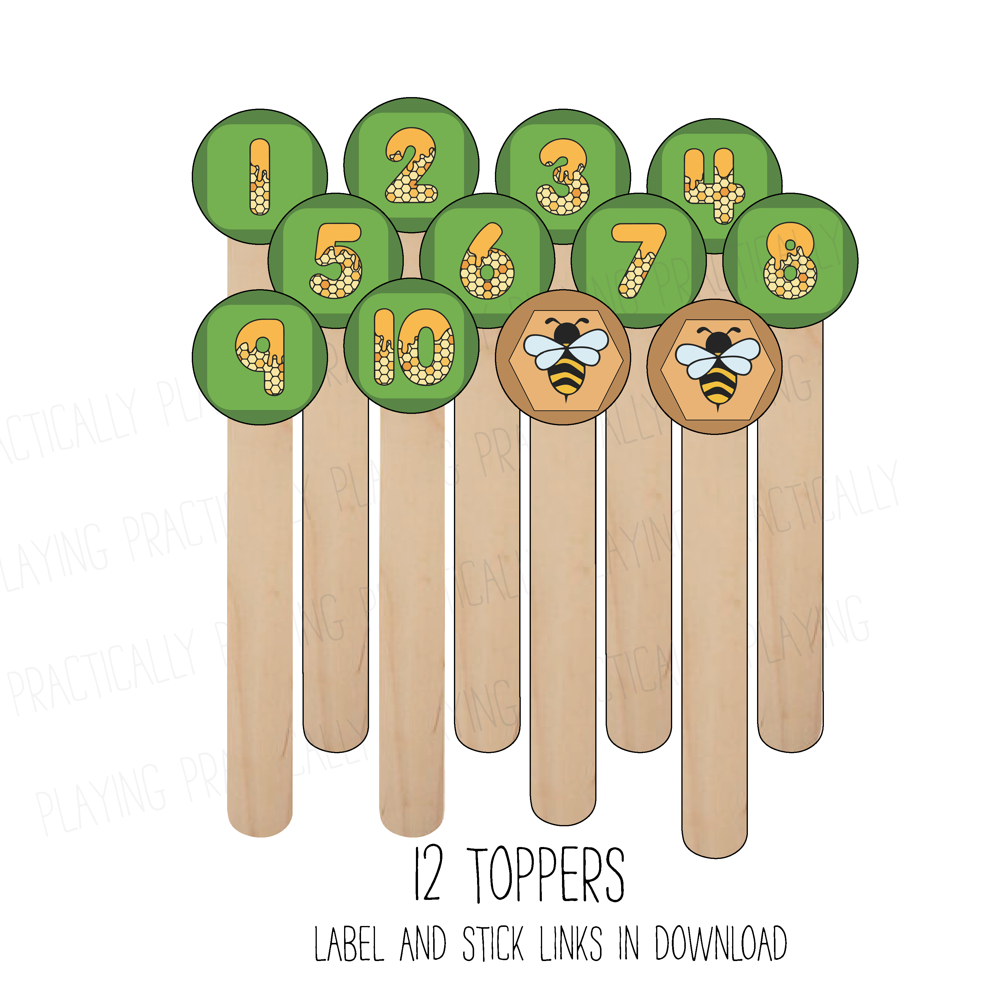 Bee Hive Ten Frame Craft Stick Covers and Toppers – Practically Playing