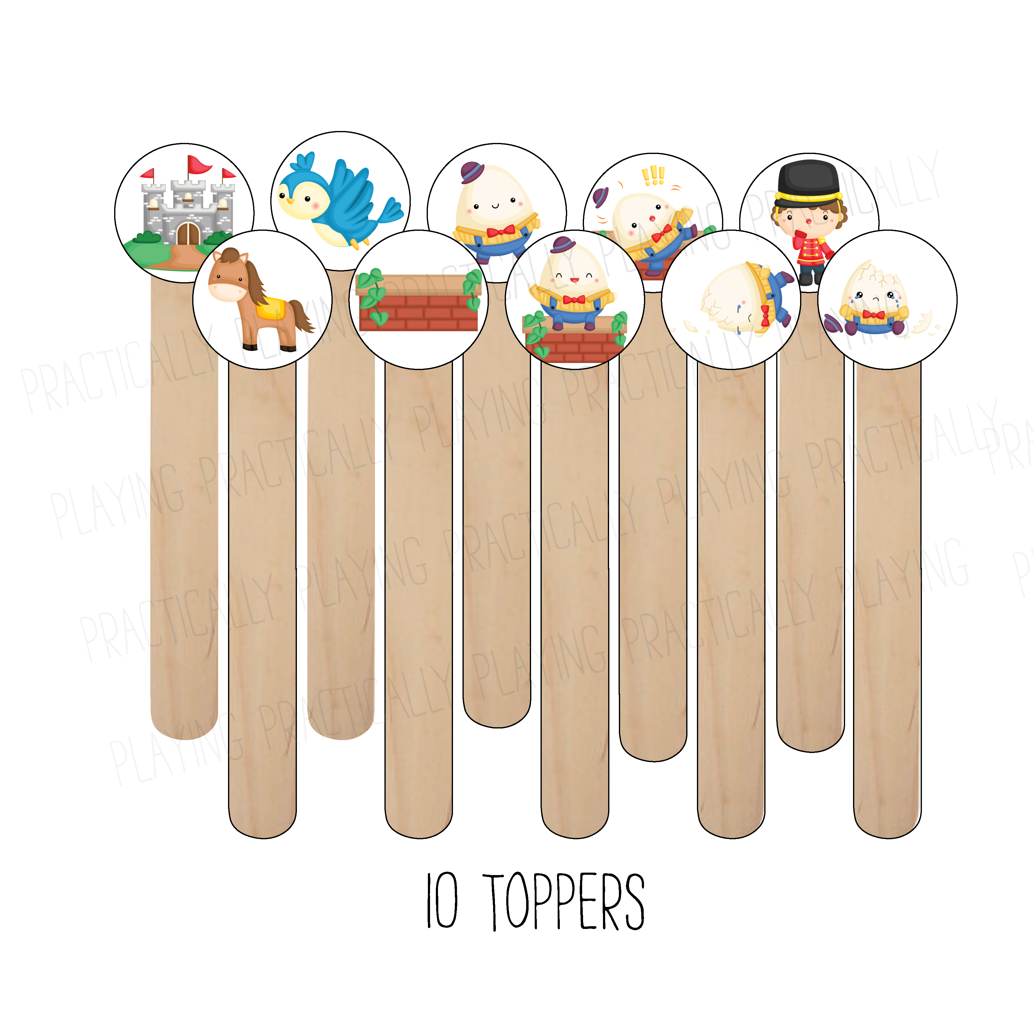 Humpty Dumpty Craft Stick Covers and Toppers – Practically Playing