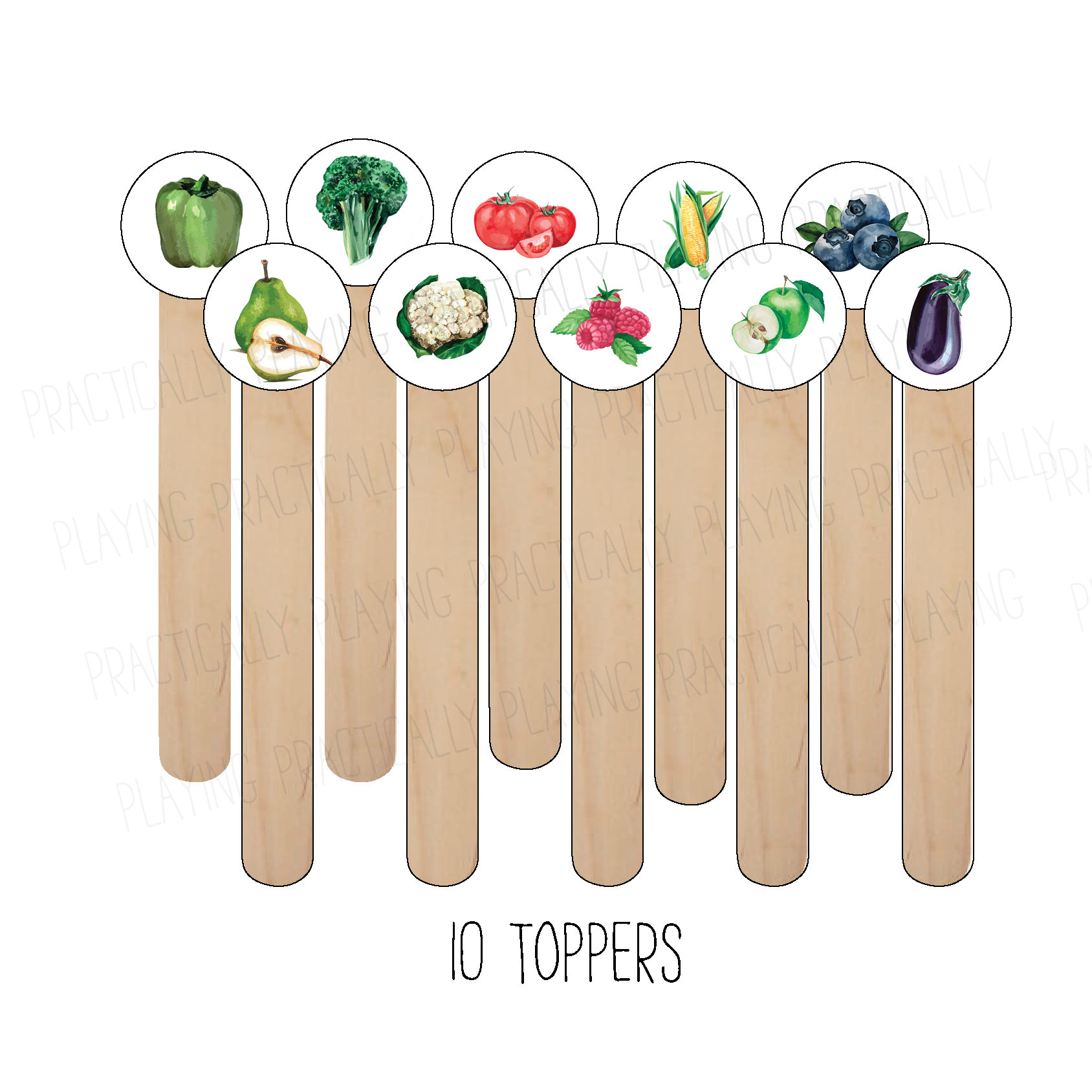 Farmer's Market Craft Stick Covers and Toppers – Practically Playing