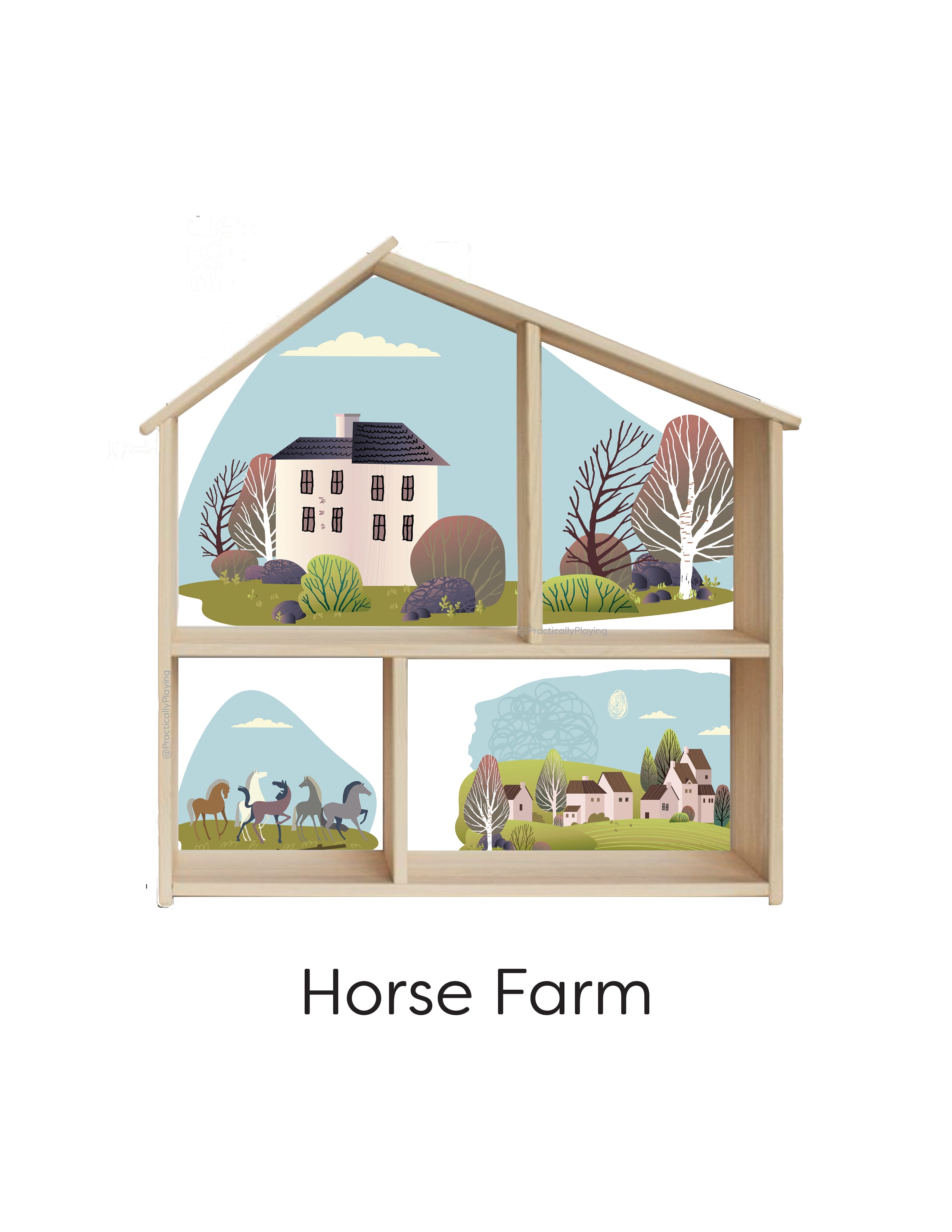 Horse Farm Flisat Dollhouse Printable Insert – Practically Playing