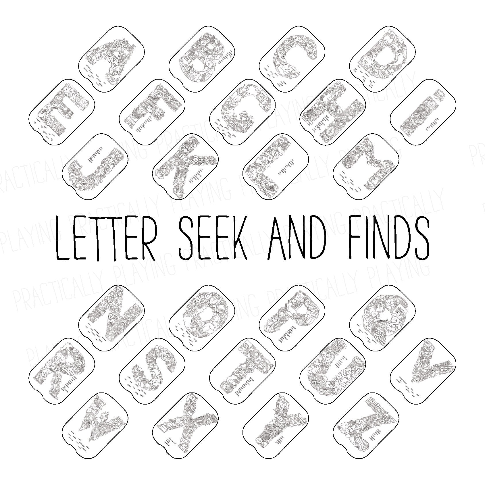 Letter Seek and Finds Insert Mega Pack – Practically Playing