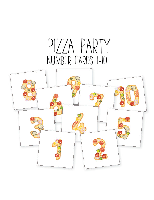 Pizza Party Number Cards – Practically Playing