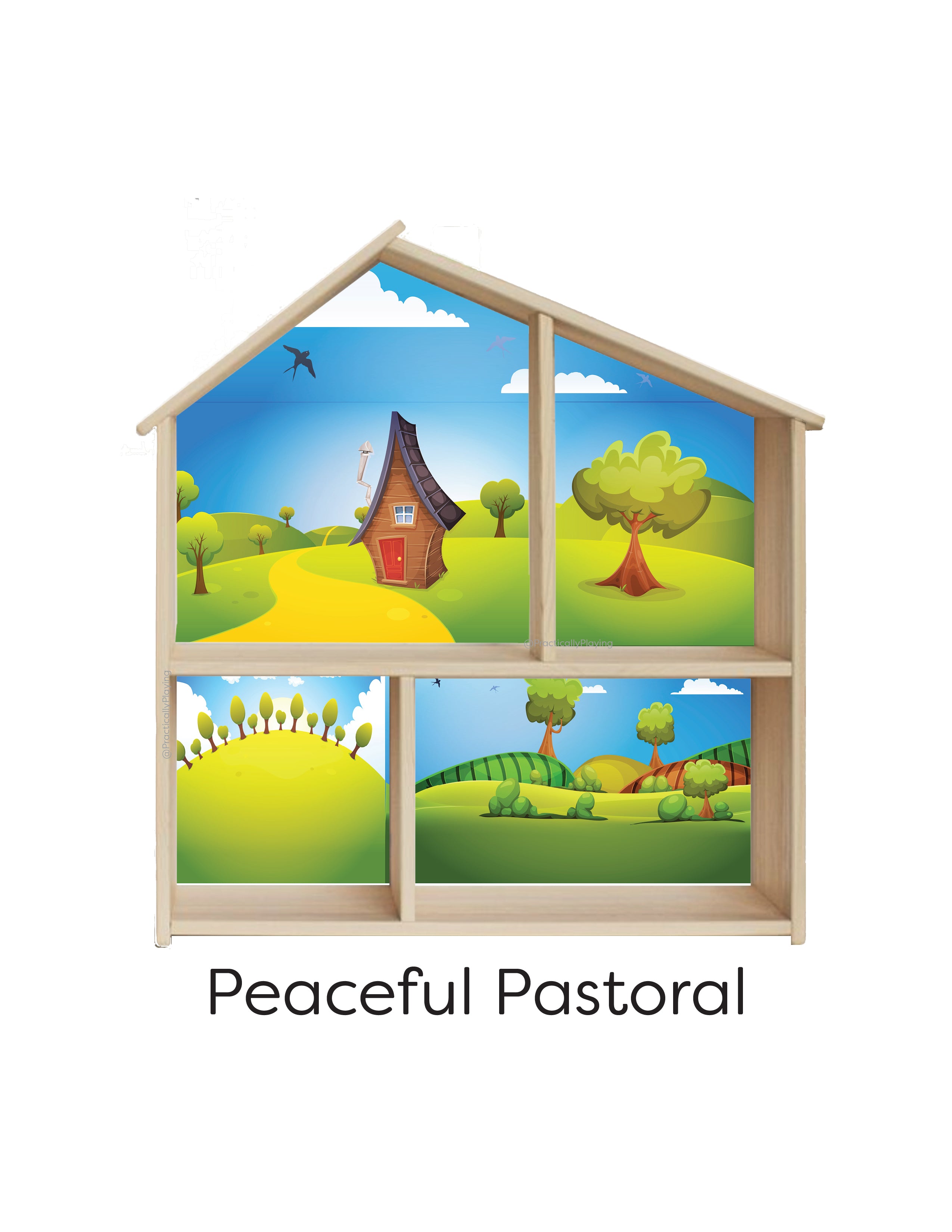 Peaceful Pastoral Dollhouse Printable Insert – Practically Playing