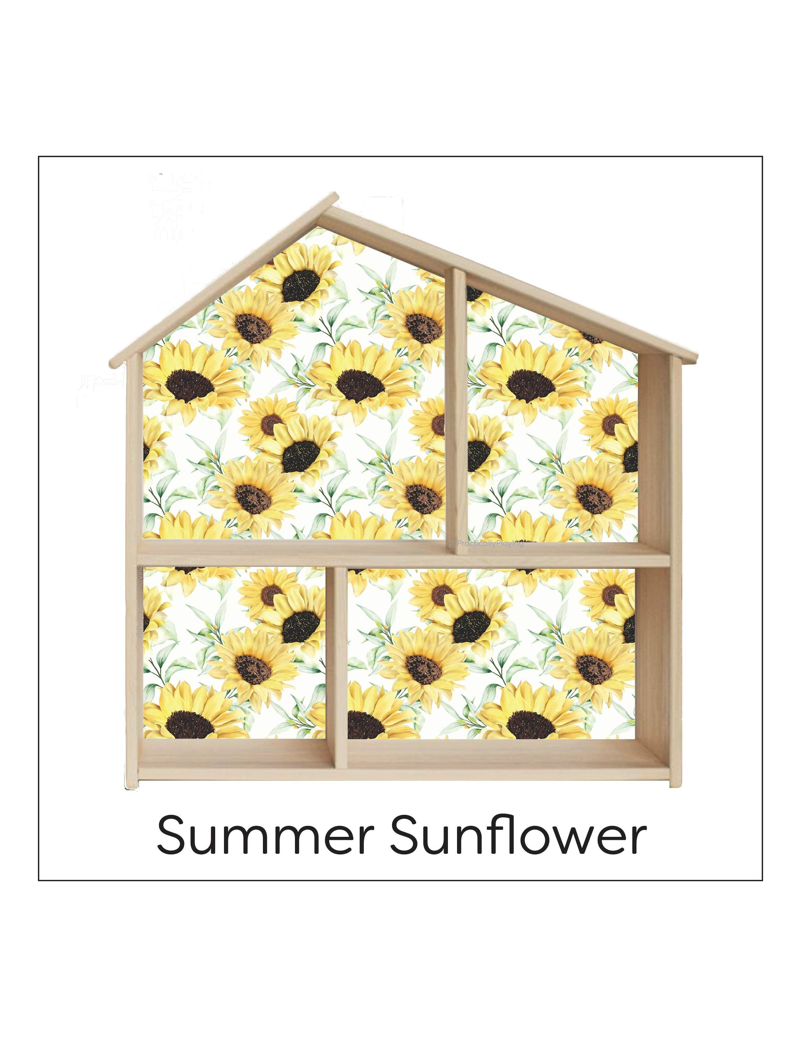 Summer Sunflowers- Dollhouse Printable Wallpaper – Practically Playing