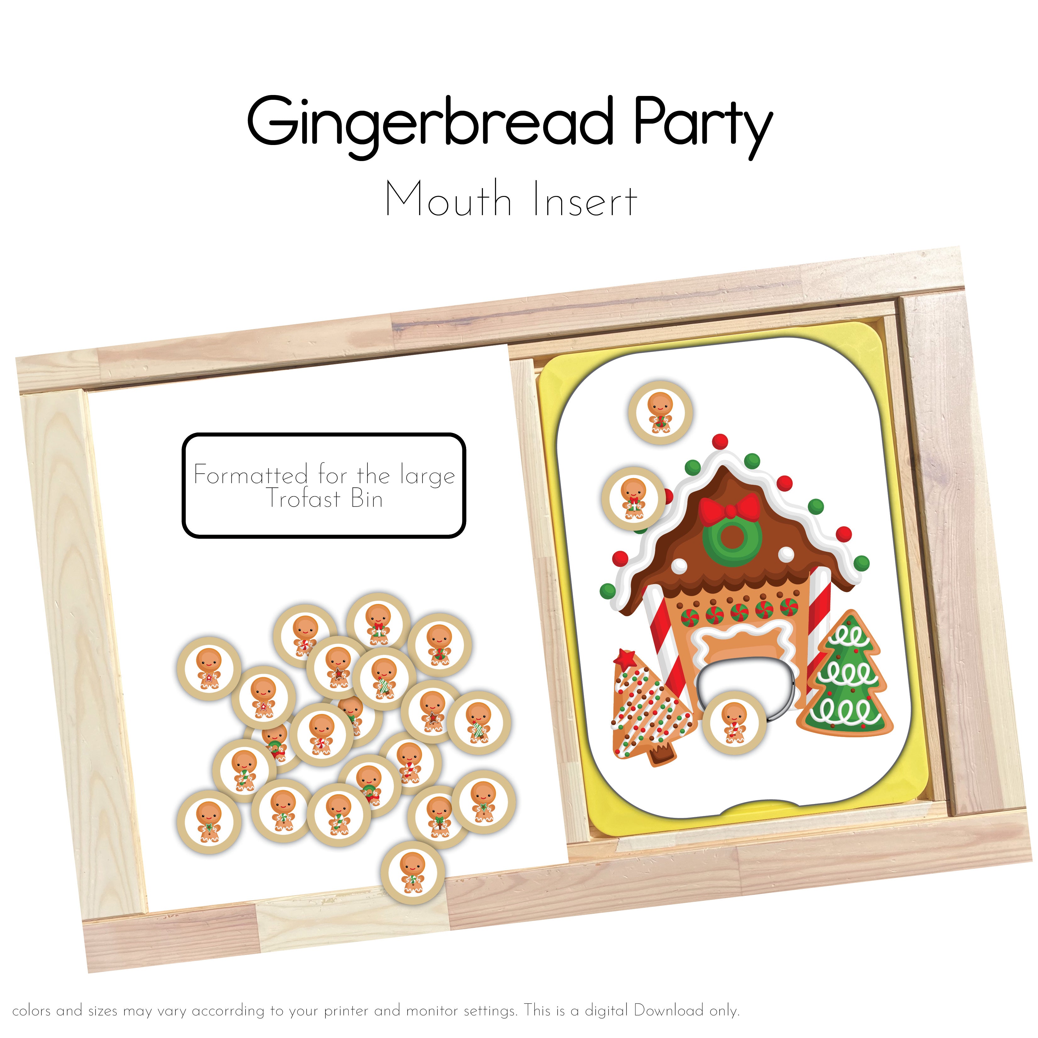 Gingerbread Party Sensory Play Action Pack: Printable Inserts and Loos ...