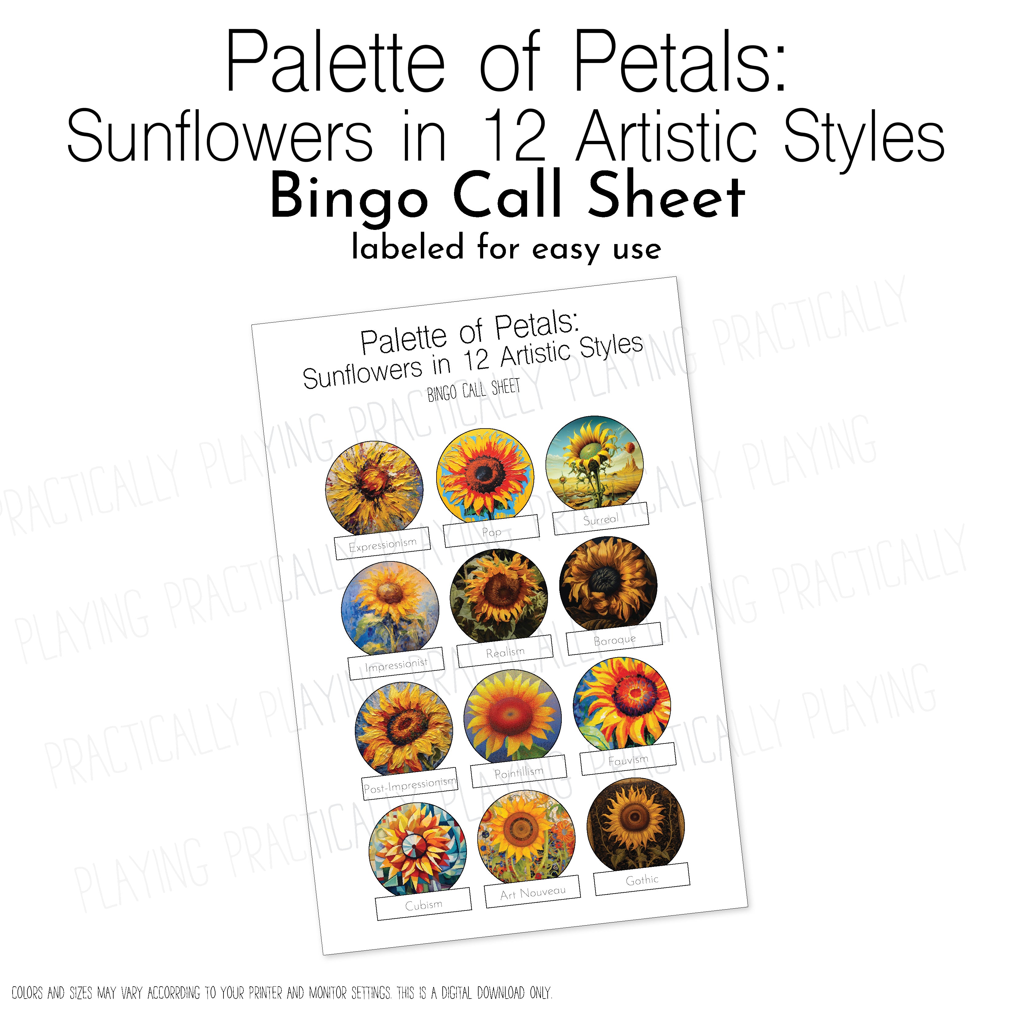 Palette of Petals Game Essentials Pack: Printable Insert, Game and Loo ...