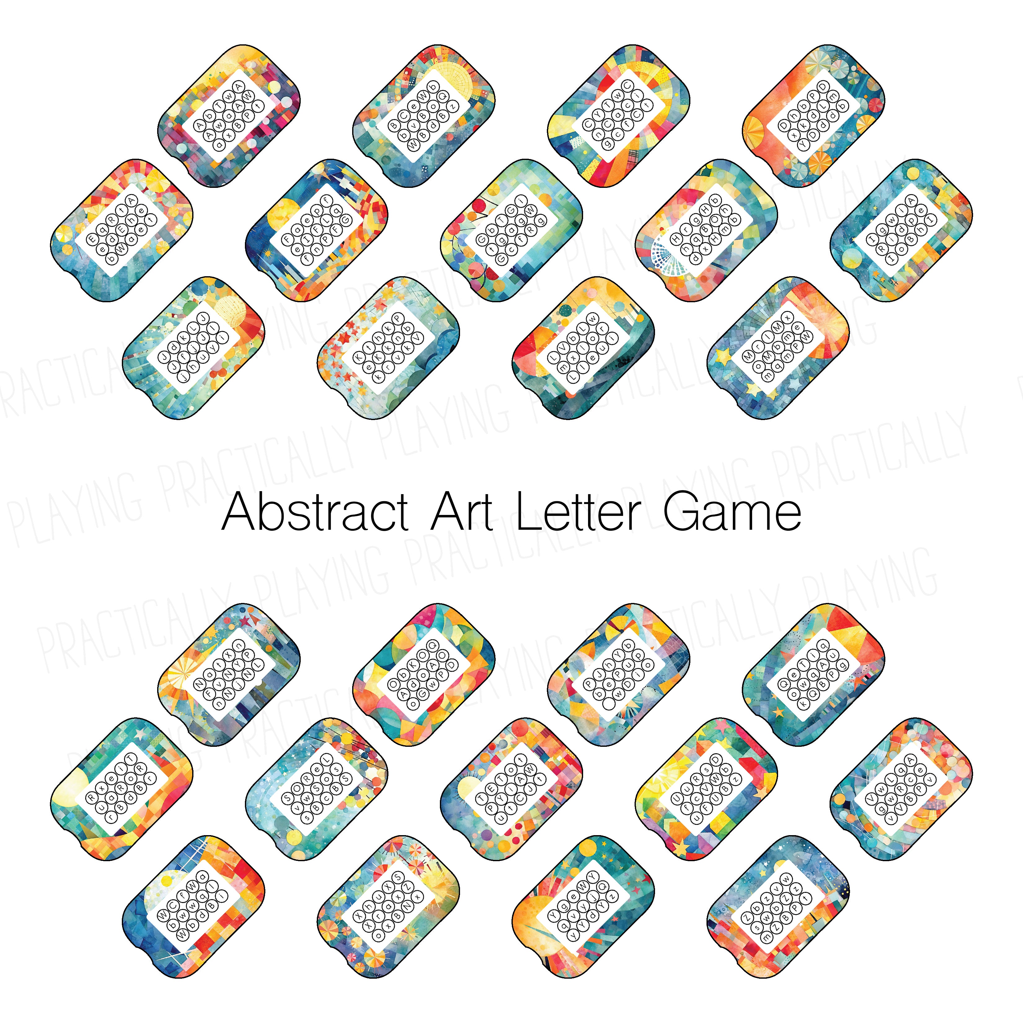 Abstract Art Game Versa Mega Pack: 26 Large Printable Inserts and 26 P ...